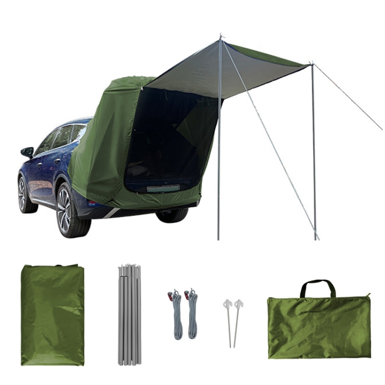 With Pole Outdoor Rear End Tent Camping Canopy Roof Extension Tent(Army ...
