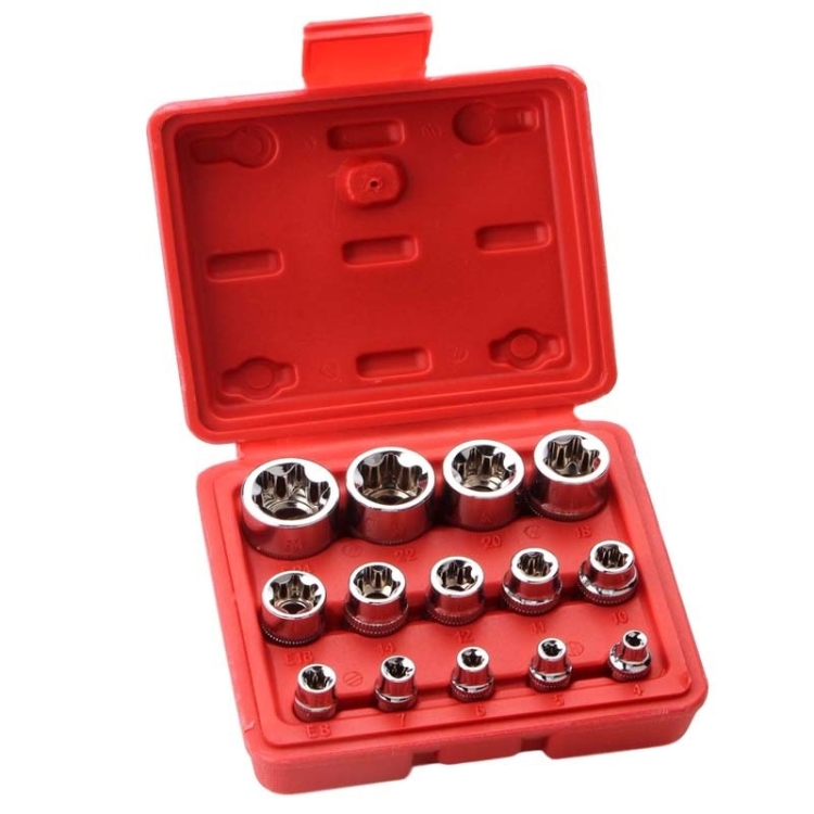 14pcs/set E-type 6-corner Plum Blossom Socket Combination Car Repair ...