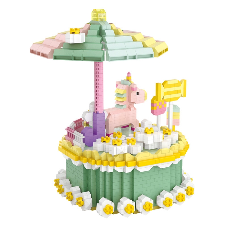 LOZ 9051 Unicorn Cake Shaped Small Diamond Building Blocks Children ...