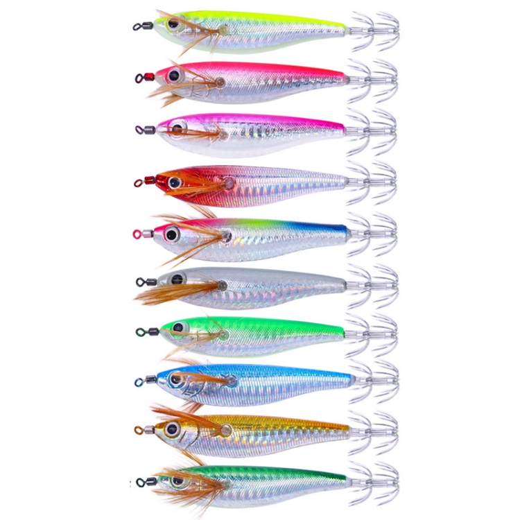 10colors /Set HENGJIA SJ055 Horizontal Luminous Wooden Shrimp Bait ...