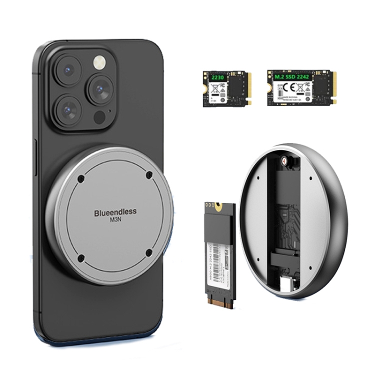 Blueendless M3N Magnetic M.2 2230 / 2242 NVMe SSD Enclosure 10Gbps Type ...