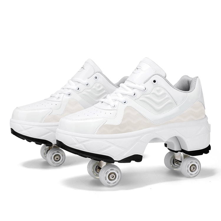Deformable Four-wheel Retractable Double-row Dual-purpose Roller Skates ...