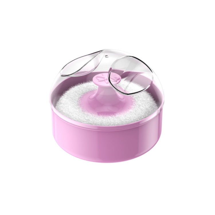 Hair Salon Cleanup Dry Powder Wipe Baby Talcum Powder Puff Box Pink