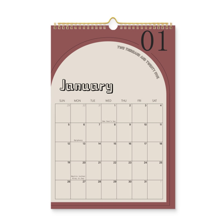 January 2025-June 2026 English Version Calendar Coil Schedule Note Taking Desktop Calendar ...