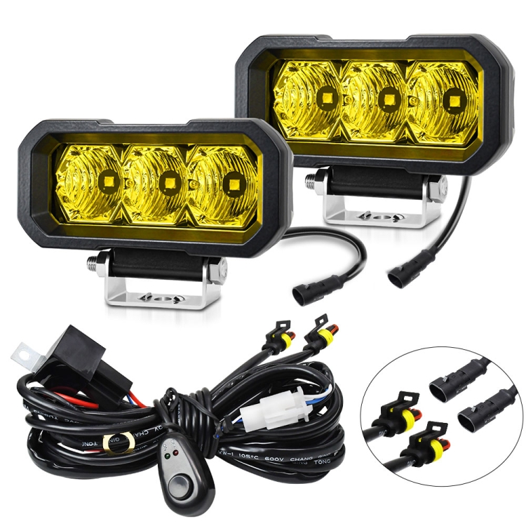 E23 40W 9V-30V 5 Inch Waterproof 3-Eye Headlight(Spotlight White Light)
