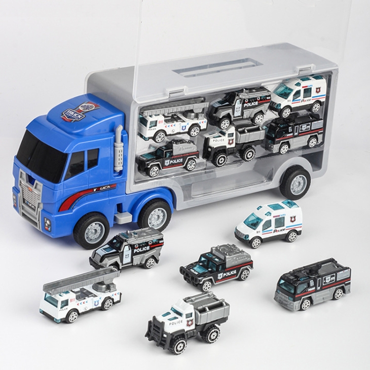 Children Storage Container Truck Model With Six Alloy Cars Simulation ...