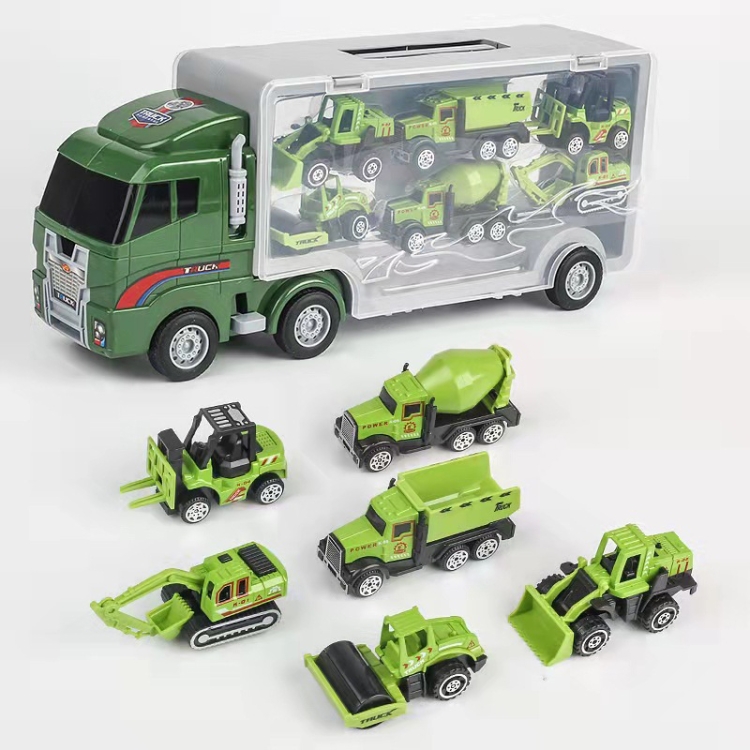 Children Storage Container Truck Model With Six Alloy Cars Simulation ...