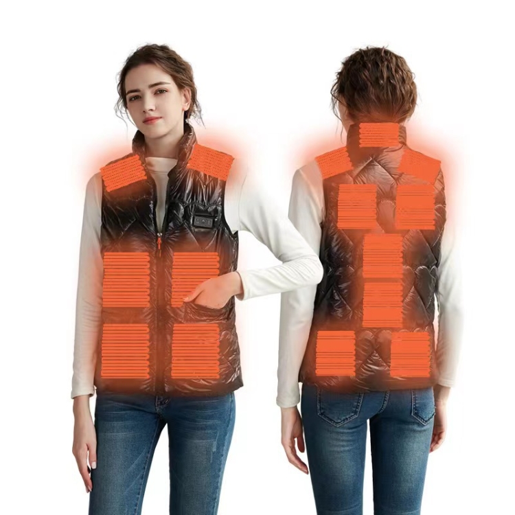15 Areas Heated Shiny Vest For Women With 3 Independent Temperature ...
