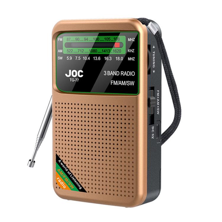JOC TG-77 Mini FM / AM / SW Portable Full-Band Full-Channel Radio(Black)