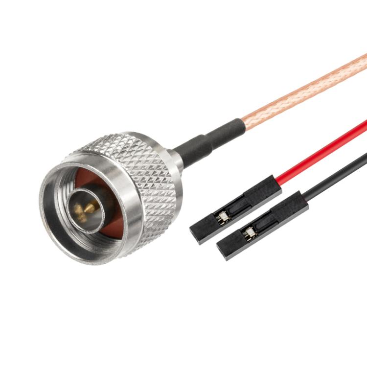 N Male To Dual DuPont Male RG316 RF Test Extension Adapter Cable(0.3m)