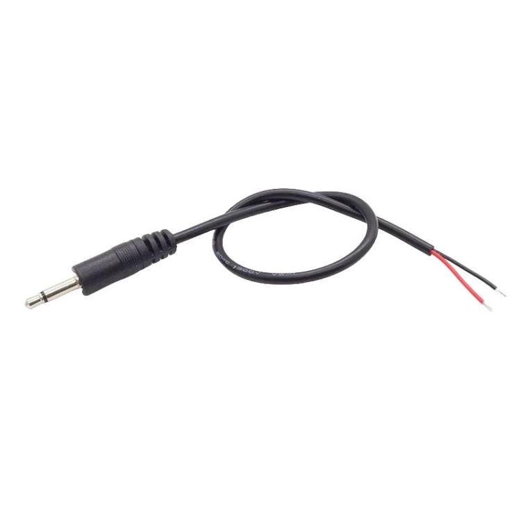 3.5mm Male Mono Cable 2Pin AUX Single Head Cable Speaker Audio Power ...