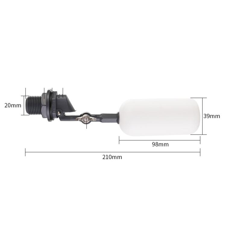 3/4 Inch/25mm Gray Mini Plastic Float Valve for Aquariums/Humidifiers ...
