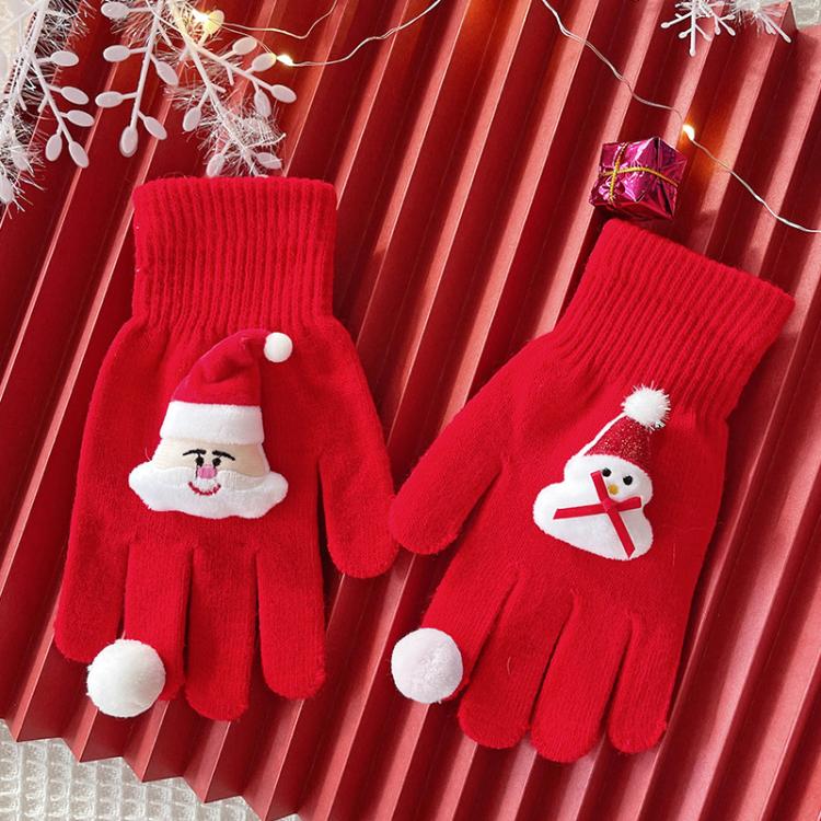 Christmas Reindeer Gloves Winter Five-Finger Thermal Gloves, Style ...