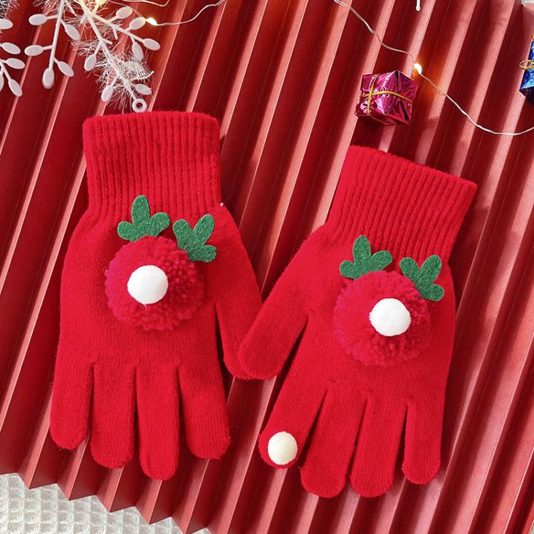 Christmas Reindeer Gloves Winter Five-Finger Thermal Gloves, Style ...