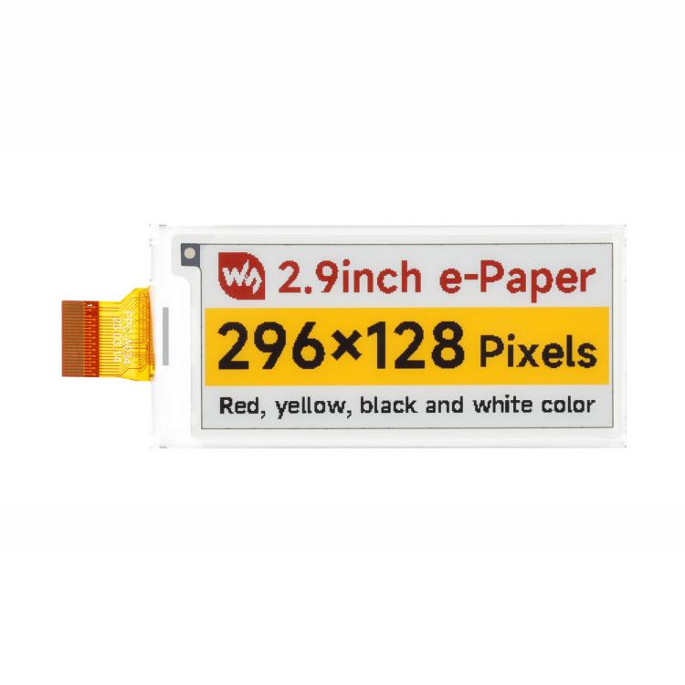 WAVESHARE 2.9inch E-Paper Display E-Ink Display, 296x128, Red/Yellow ...