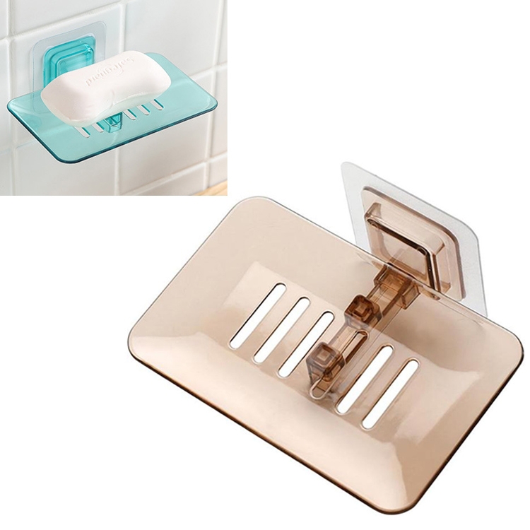 2 PCS Suction Wall Type Single Layers Transparent Soap Box Bathroom ...