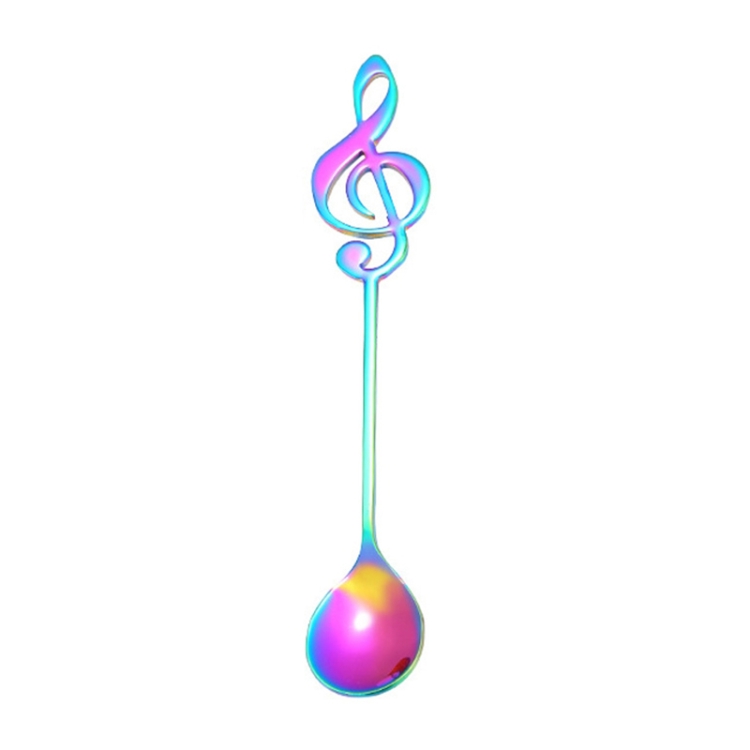 2 Pcs 크리 에이 티브 음표 스푼 커피 교반 특종 스테인레스 스틸 티타늄 뮤직 바 스푼 선물 스푼 다채로운