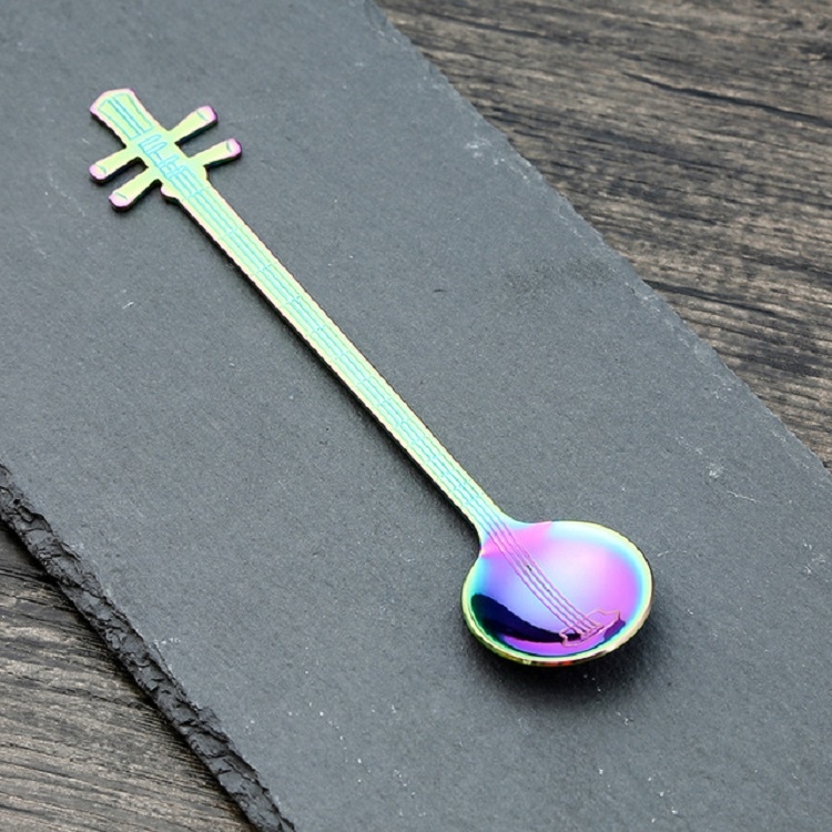 Stainless Steel Coffee Mixing Spoon Creative Musical Instrument Shape ...