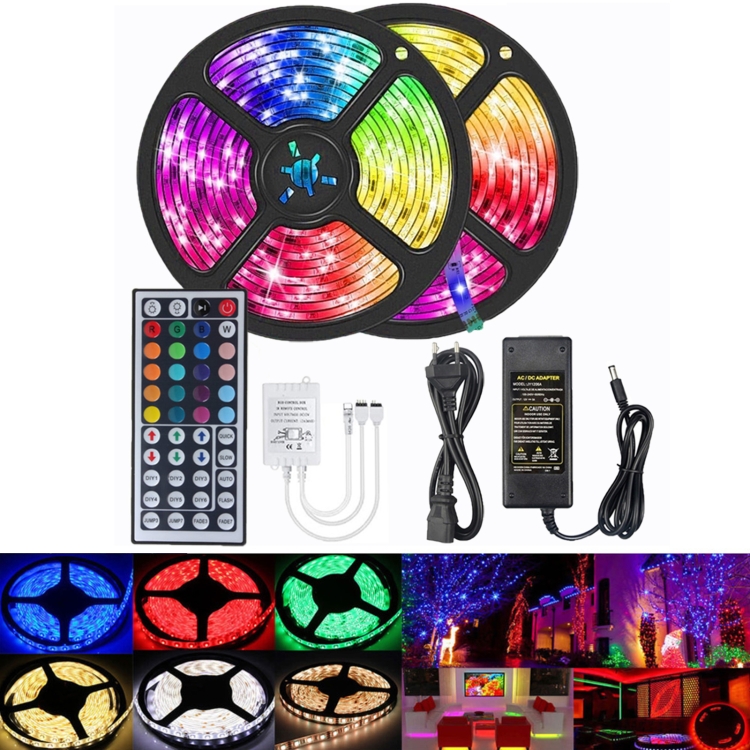 YWXLight 2x5M 2835 RGB LED Strip Lights No-Waterproof 44 key IR Remote ...