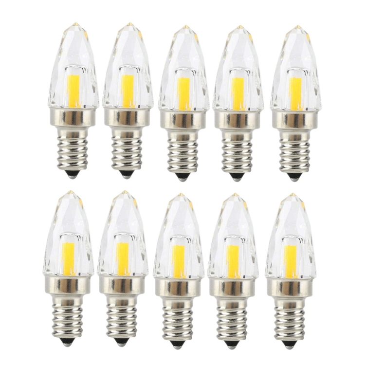 YWXLight 10 PCS E12 4W COB หลอดไฟ LED หลอดแก้ว, AC 110-130V (สีขาวเย็น)