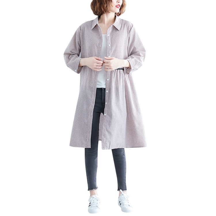 Large Size Loose Looking Thin Western Style Mid-length Shirt (Color:As ...