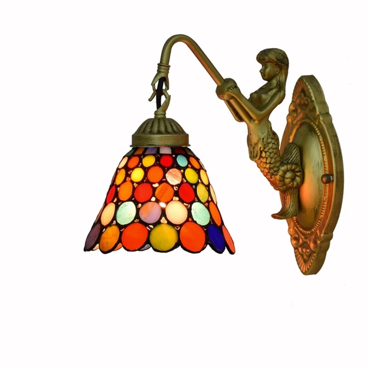 YWXLight 6 Inch Modern Stained Glass LED Wall Light