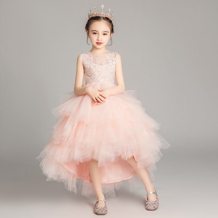 Sleeveless Short Front and Long Back Lace Princess Dress Pettiskirt ...