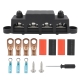 Black M10 Stud RV Ship High Current Power Distribution Terminal Block with Accessories
