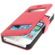 Litchi Texture Leather Case with Call Display ID for iPhone 5 & 5S(Magenta)