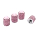 Car Tyre Aluminium Full Diamond Valve Cap With Seal(Pink)